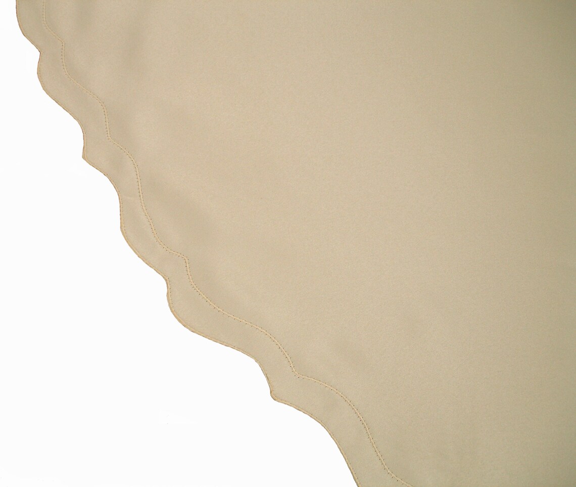 Plain Cream Round Circle Scalloped Edge Tablecloth Table Cloth - Etsy