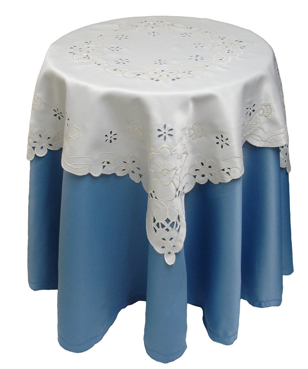 Square Cream Floral Embroidery Cutwork Bedside Kitchen Hall Dining ...
