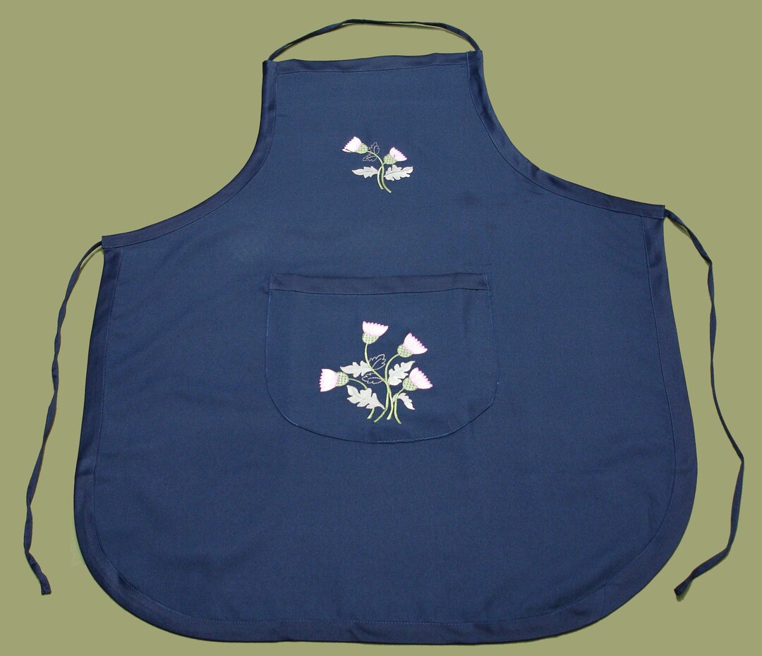 Scottish Scots Scotch Thistle Embroidered Full Size Adult Pocket Apron ...