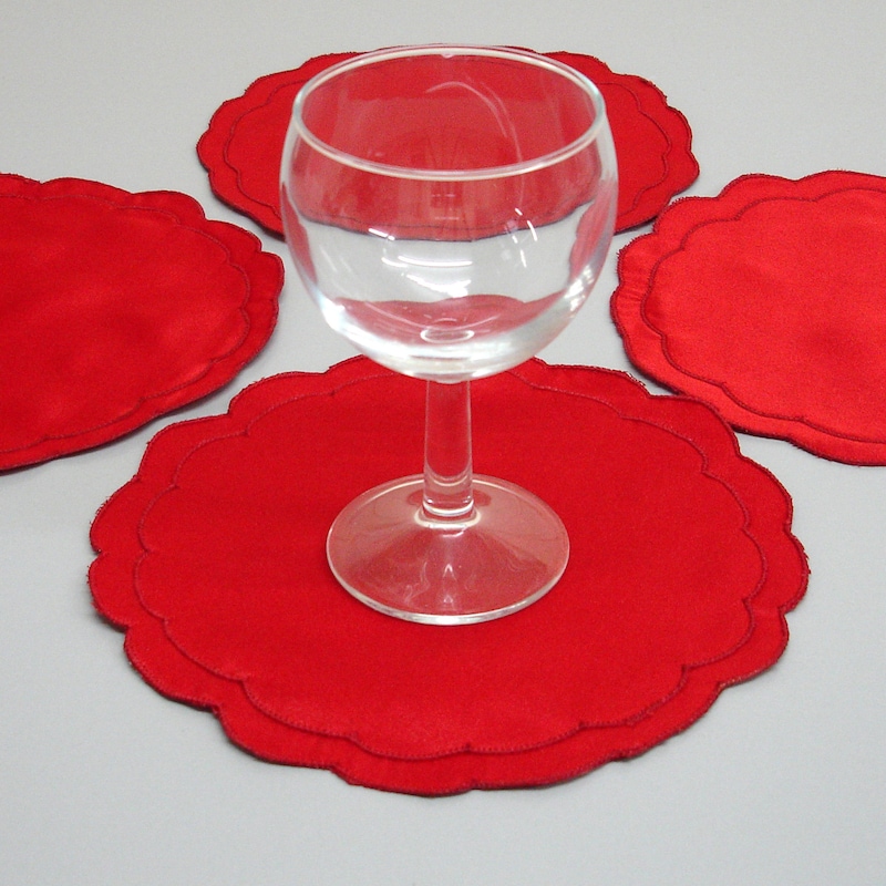 Round Red Placemats - Etsy