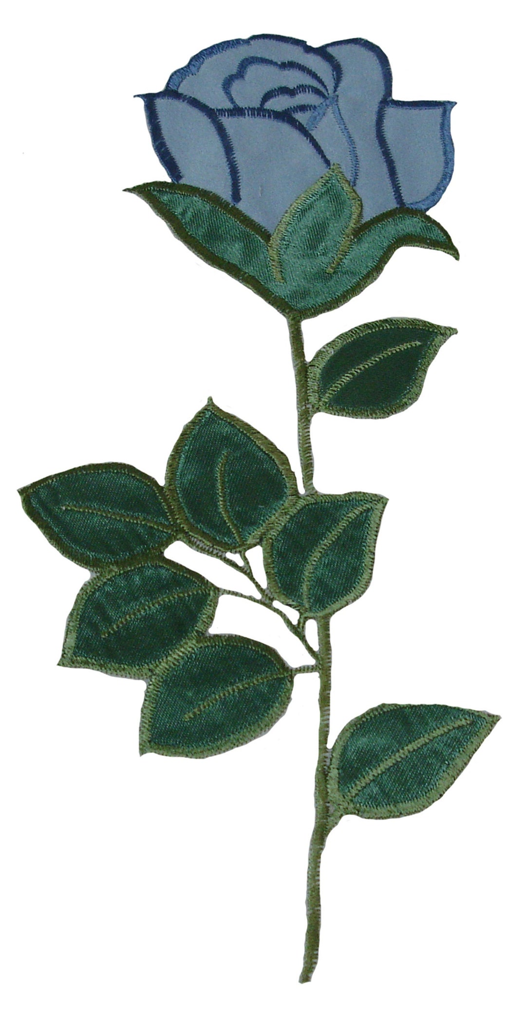 Blue Rose Embroidery Applique Panel on Organza Fabric Sew Glue on Satin ...