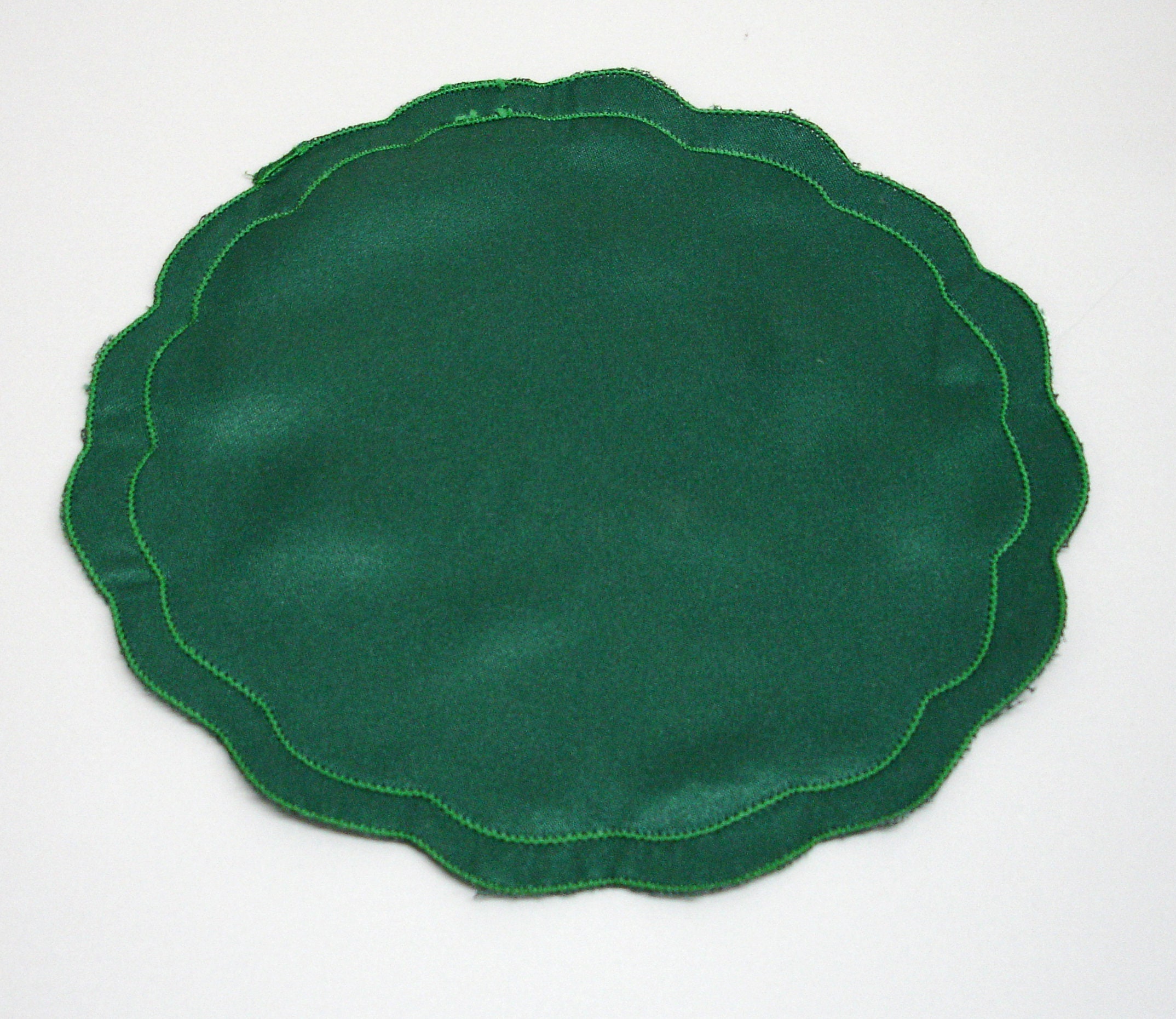 Pack of 4 20cm 8 Round Dark Forest Green Scalloped Edge - Etsy