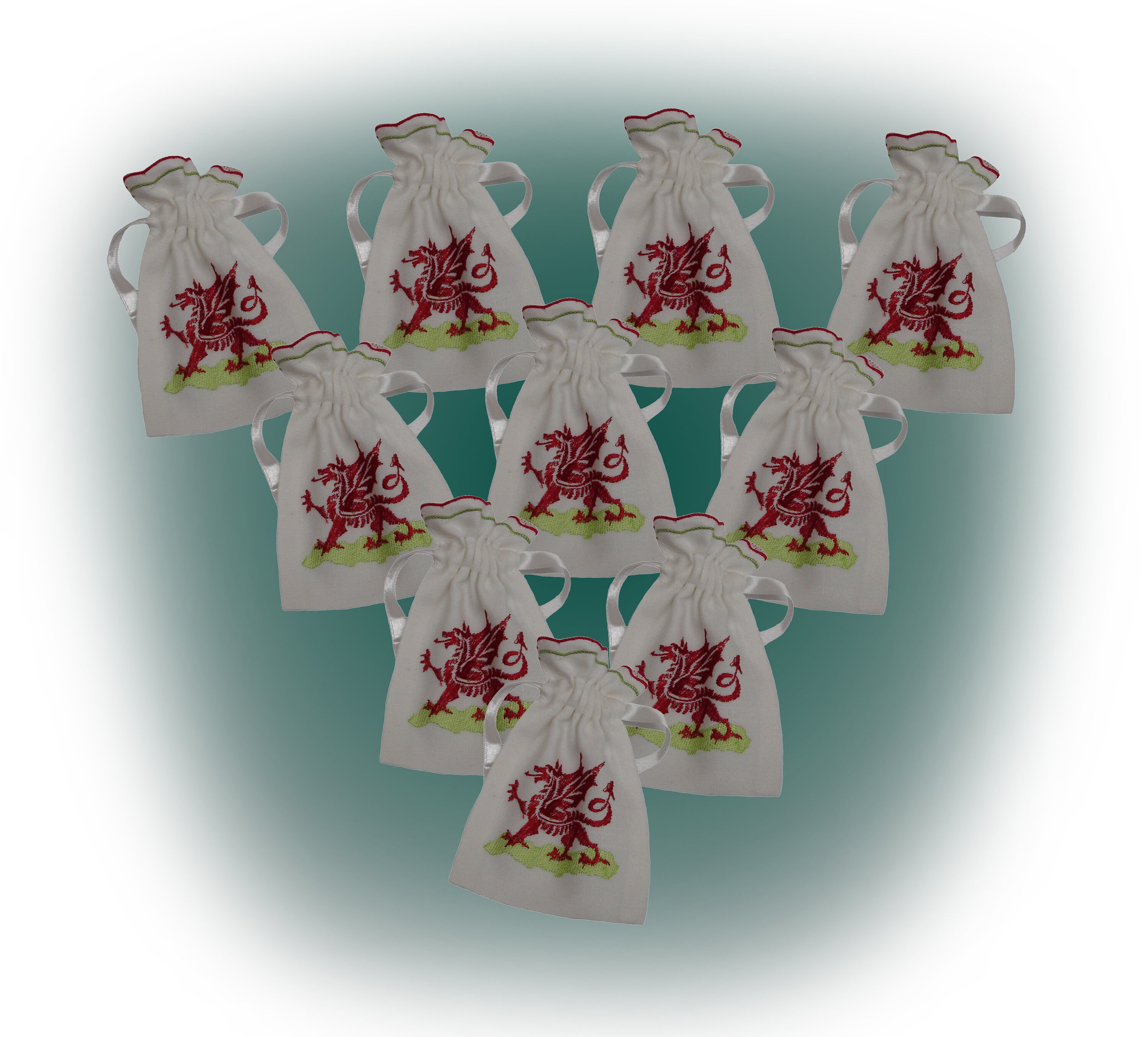 10 Welsh Dragon Ivory Linen Look Drawstring Bags Lavender Pot - Etsy