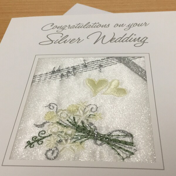 Embroidered Card - Etsy