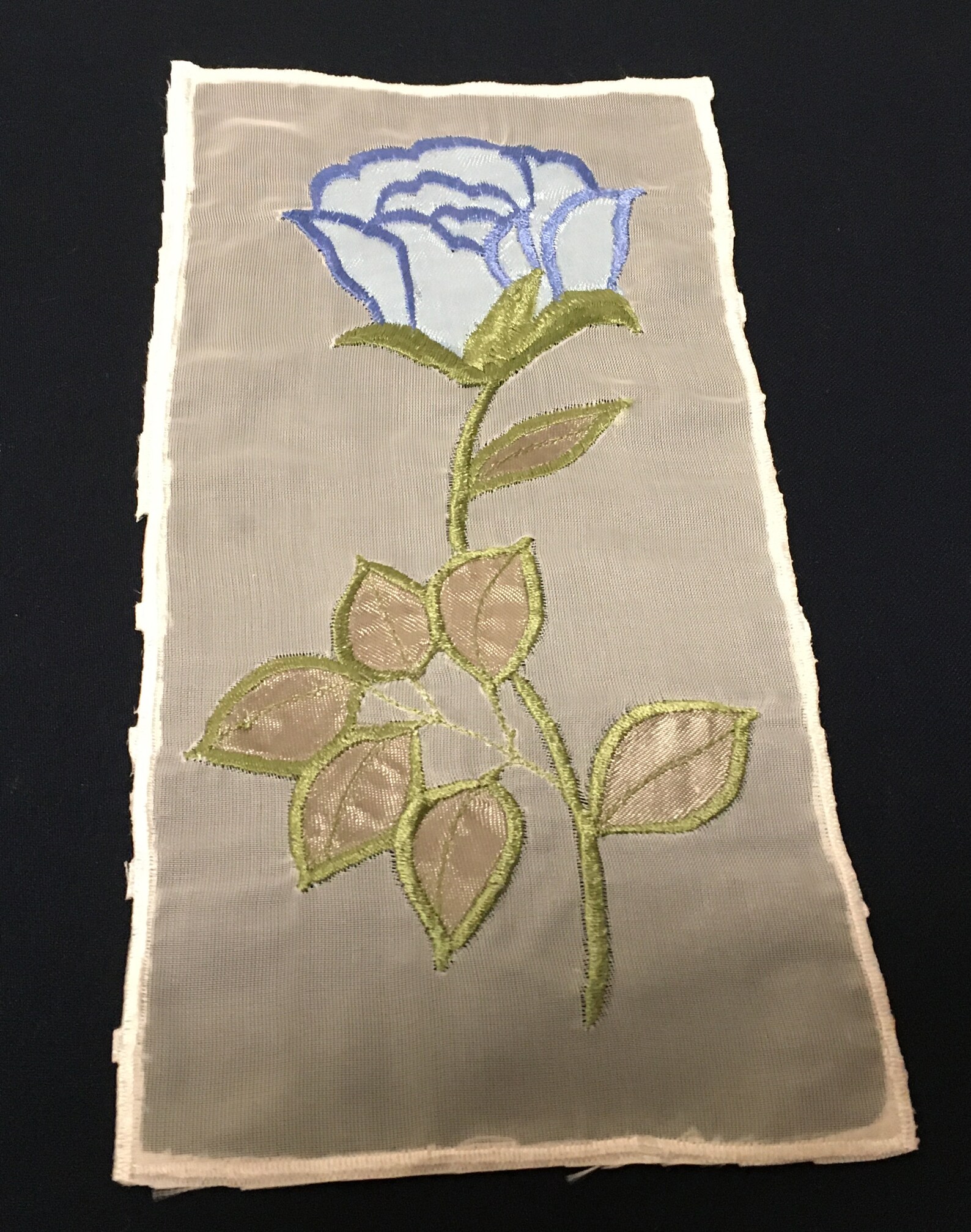 Pack of 6 Blue Rose Embroidery Applique Panels on Organza | Etsy UK