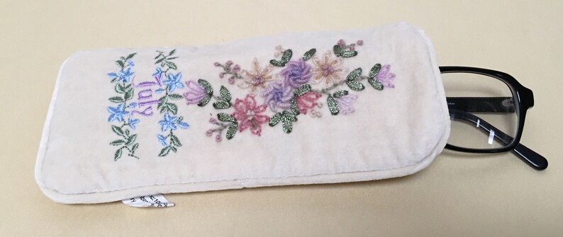 Ribbon Embroidered Cotton Velvet Soft Spec Spectacle Cases - Etsy UK