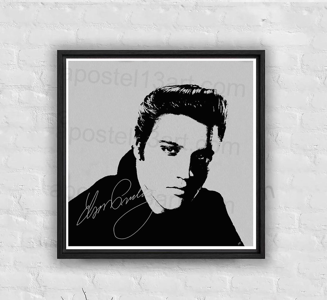 Elvis Presley Portrait Poster With Signature – Rock 'n' Roll Music ...