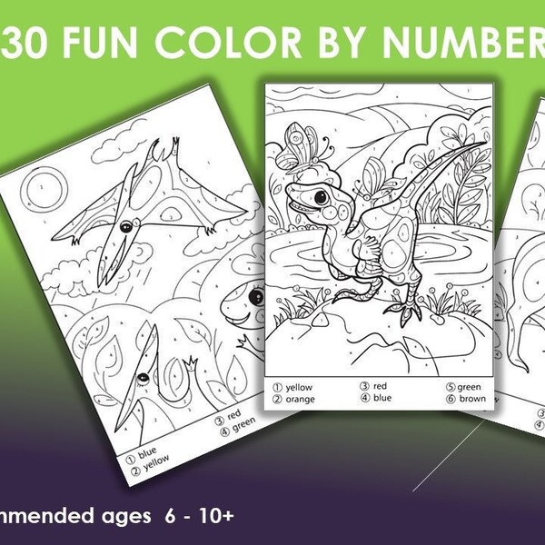 Dinosaur Paint by Number - Etsy