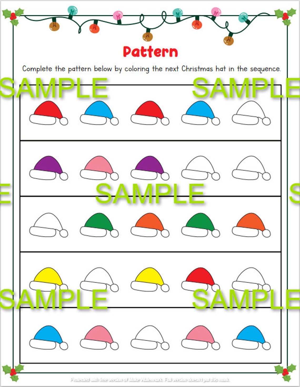 Childrens Christmas Holiday Activity Sheets Printable Educational ...