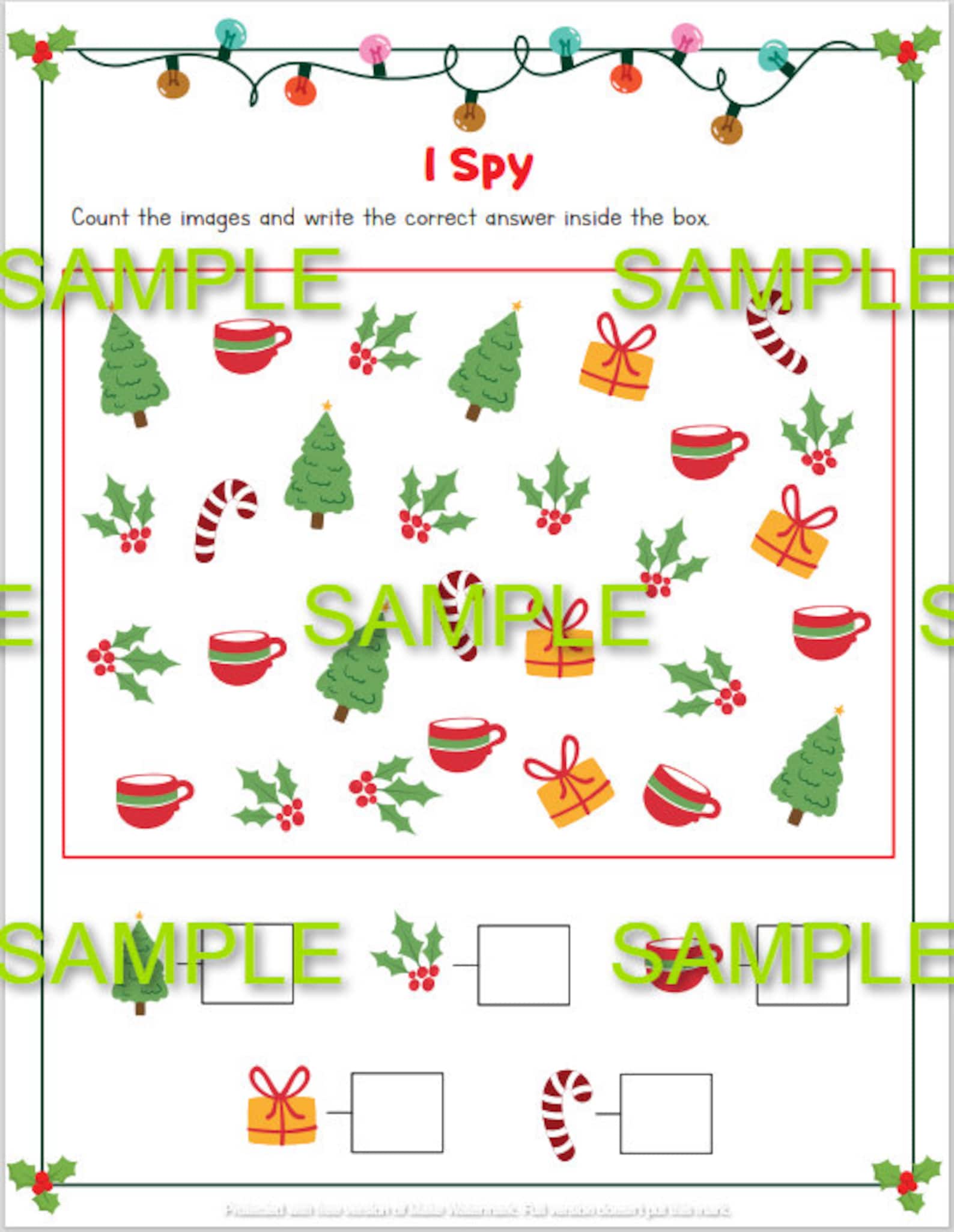 Childrens Christmas Holiday Activity Sheets Printable Educational ...