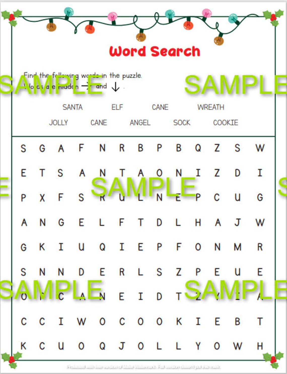 Childrens Christmas Holiday Activity Sheets Printable Educational ...