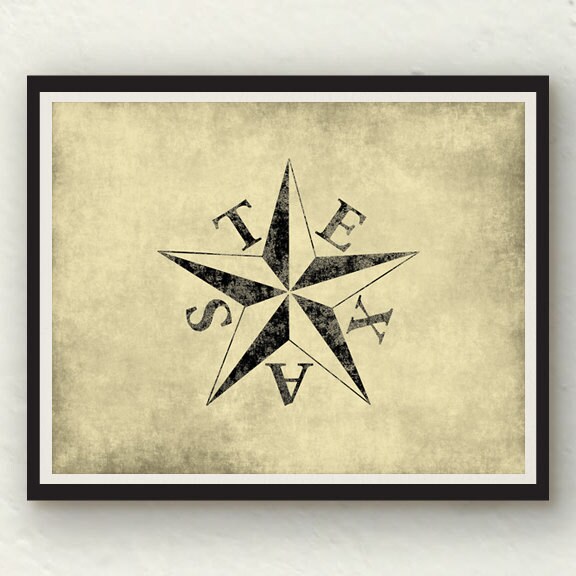 Texas Star Rustic Background Art Print Wall Art Home Decor - Etsy