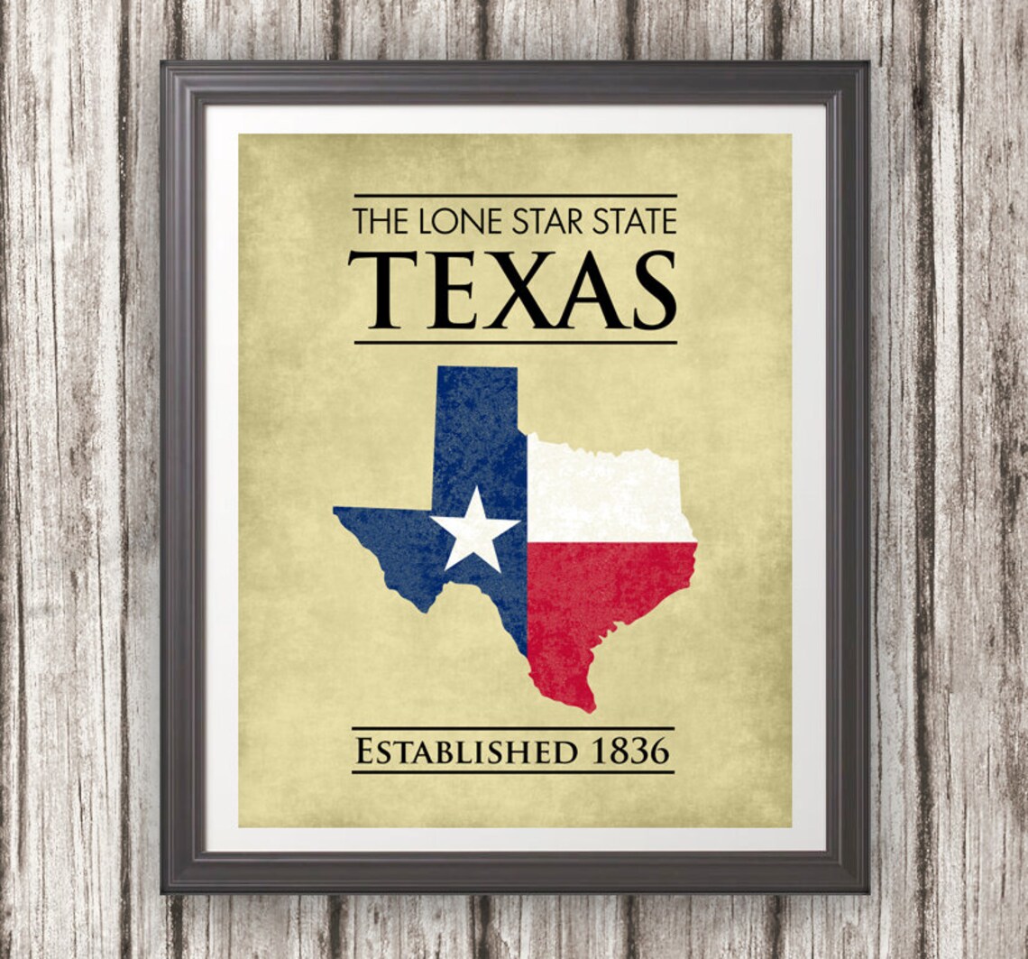 The Lone Star State Texas Established 1836 Fine Art Photo Print - Etsy