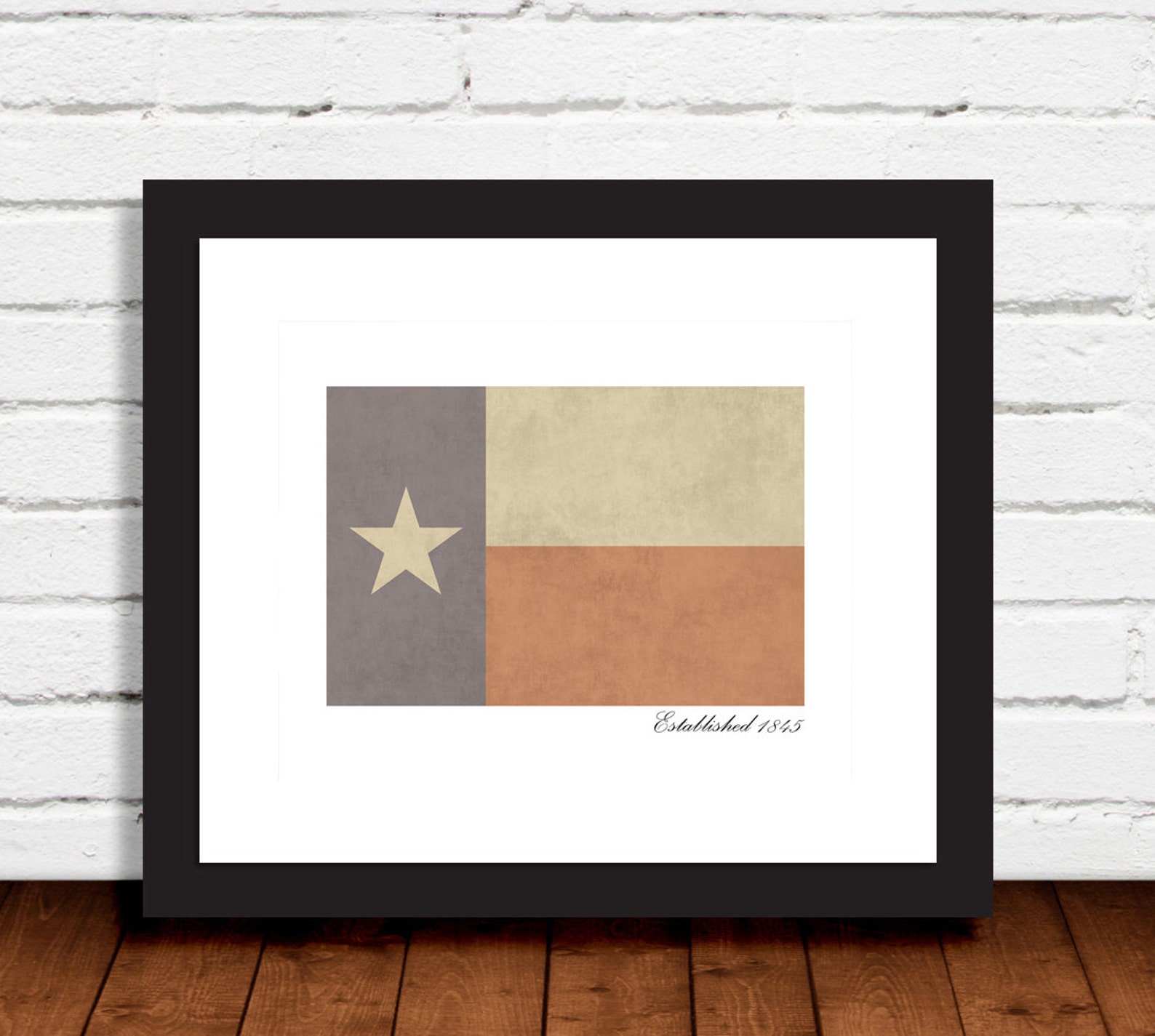 Old Texas Flag With Established 1845 Art Print Wall Art Decor Photo ...