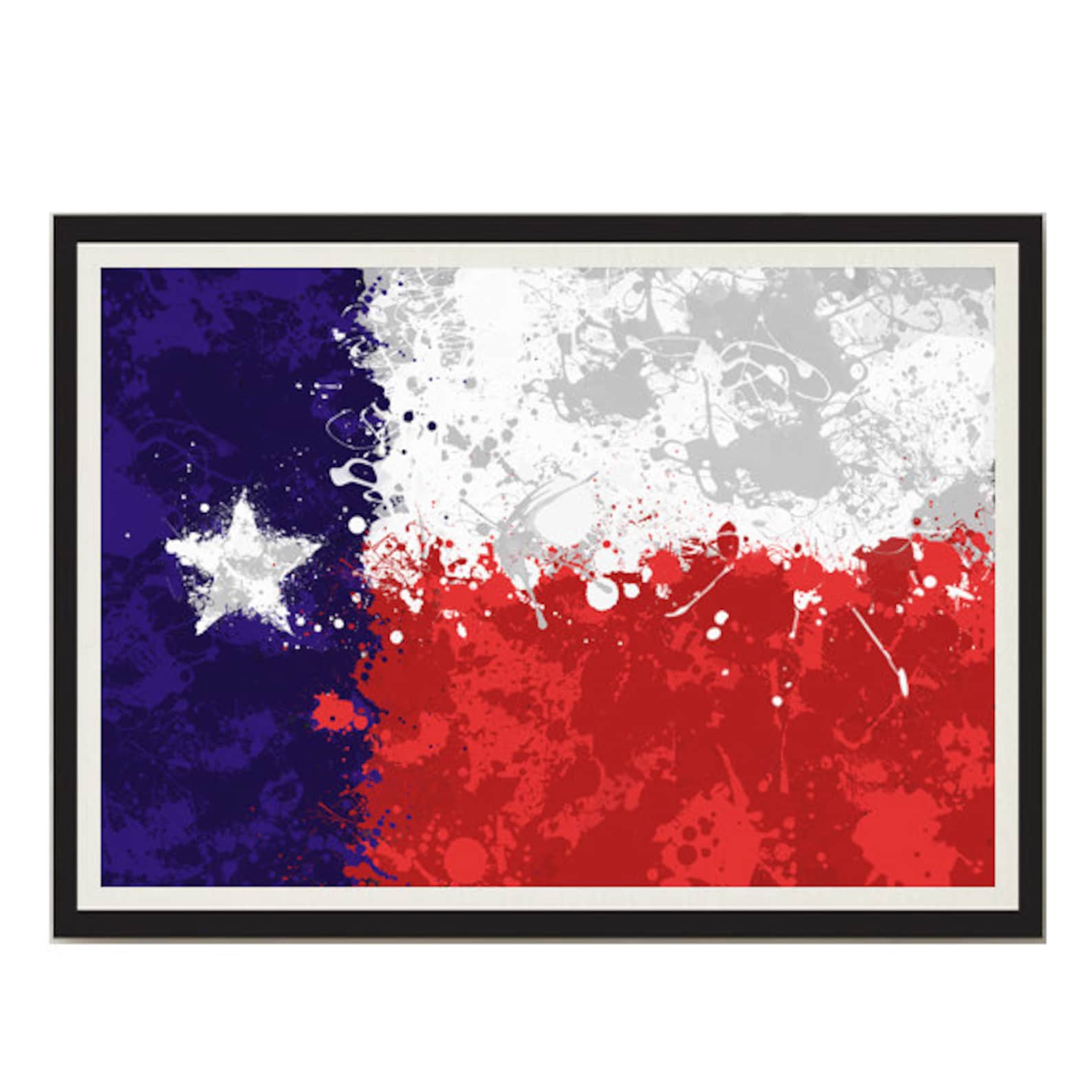 Texas Flag Splatter Wall Art Home Decor Print - Etsy