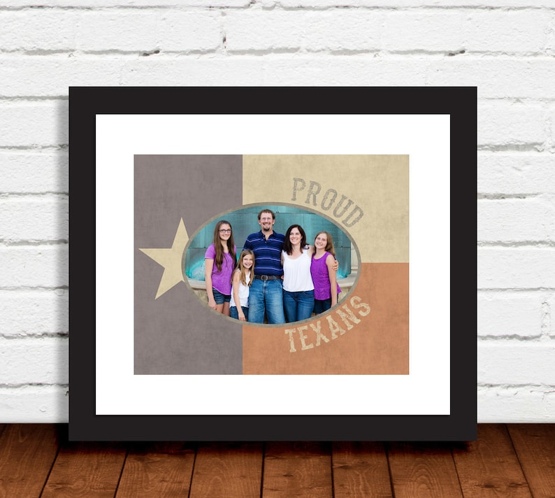 Proud Texans Texas Flag Personal Custom Photo Print Wall Art Decor ...