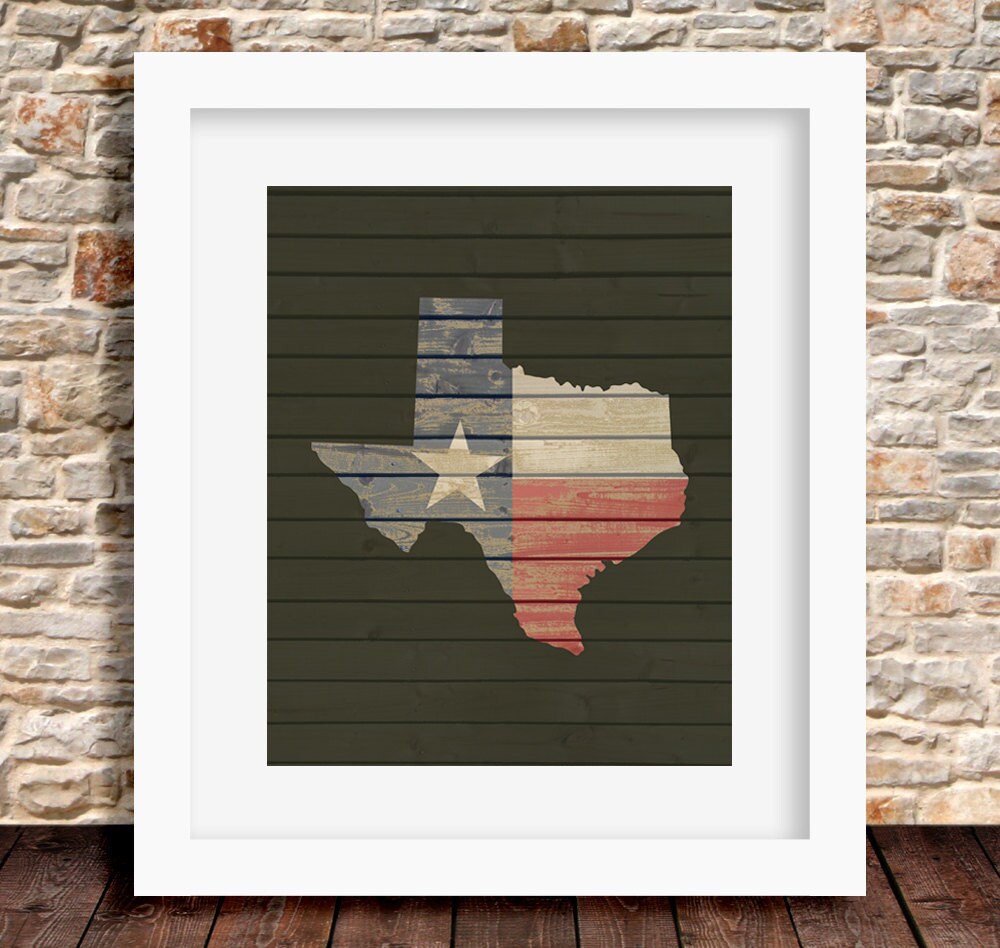Texas Flag in State on Rustic Distressed Wood Background Wall - Etsy