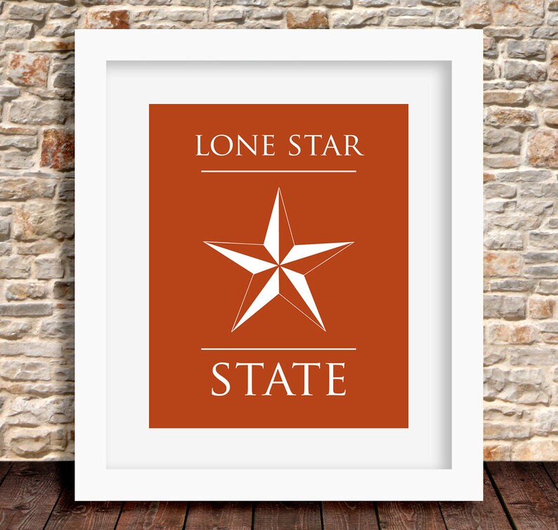 Lone Star State Texas Various Colors Maroon Burnt Orange Gray - Etsy