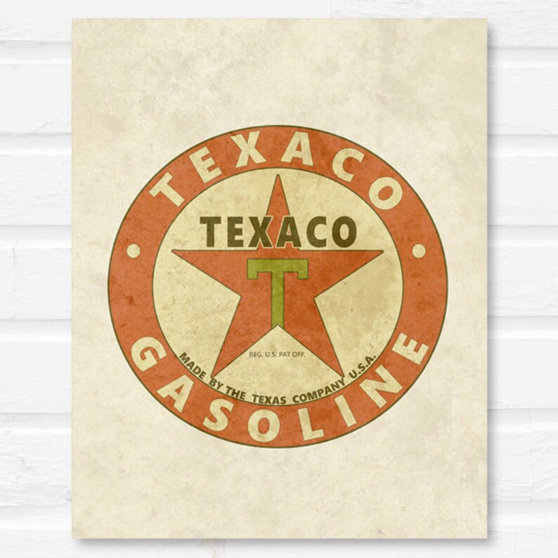 Vintage Texaco Gasoline Sign Texas Wall Art Home Decor Photo Print - Etsy
