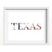 Texas State Flag Inside Word Texas Red White Blue Black Wall Art Home ...