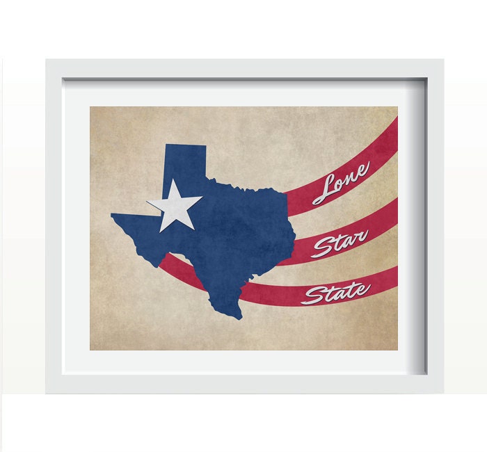 Lone Star State With State of Texas Wall Art Home Decor Print - Etsy