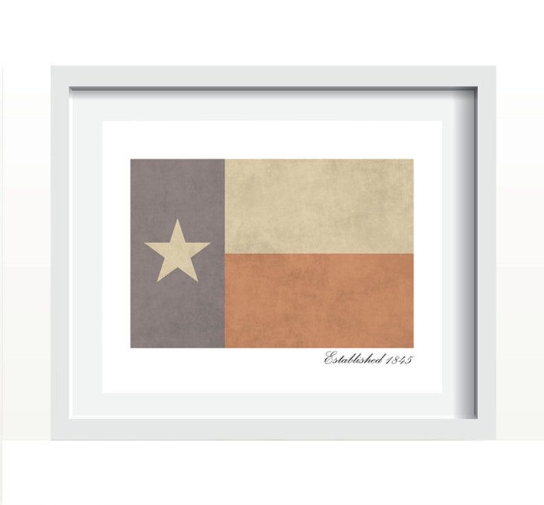 Old Texas Flag With Established 1845 Art Print Wall Art Decor Photo ...