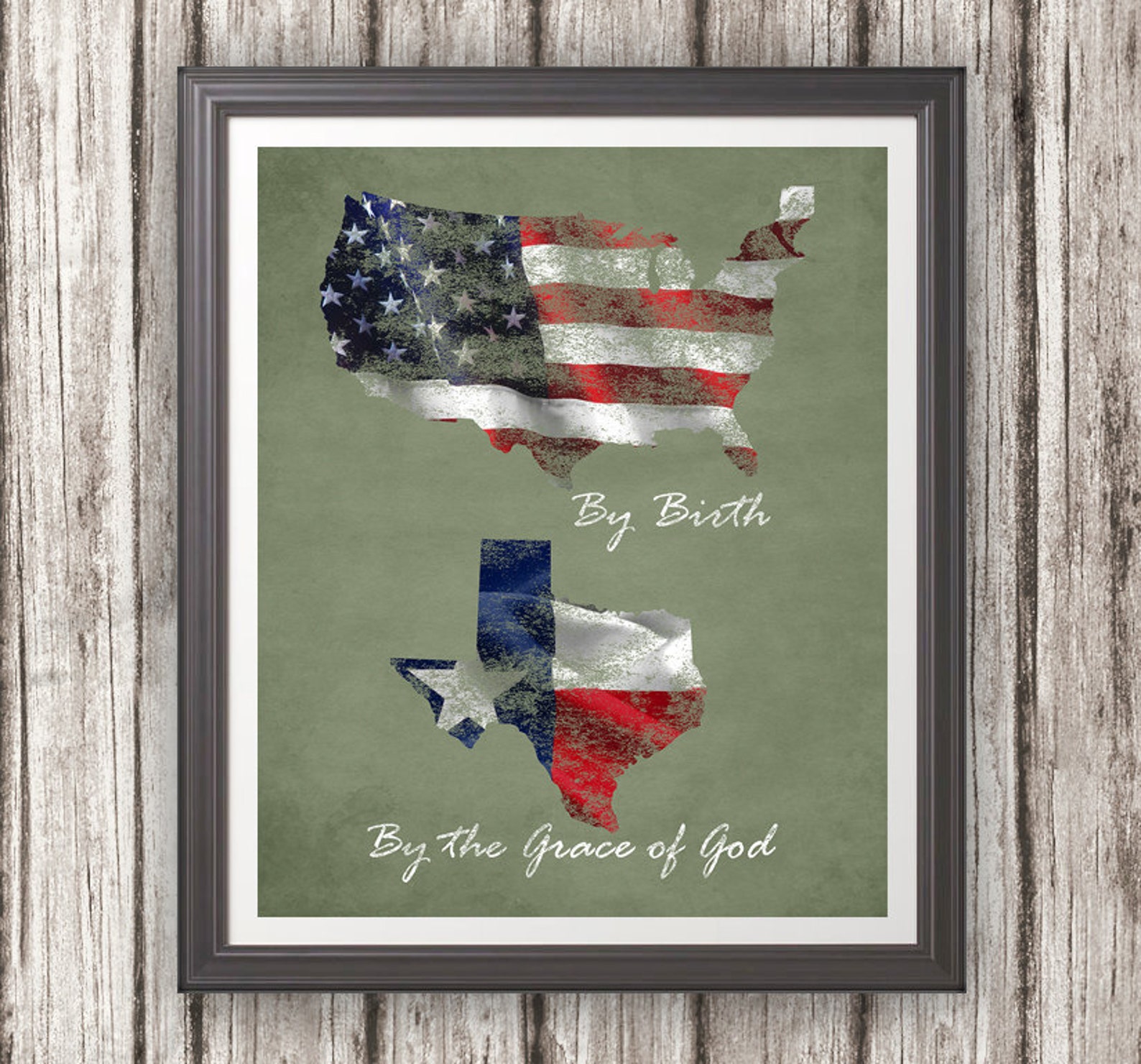 Texan by Grace of God Various Colors Art Print Wall Art Decor Photo ...