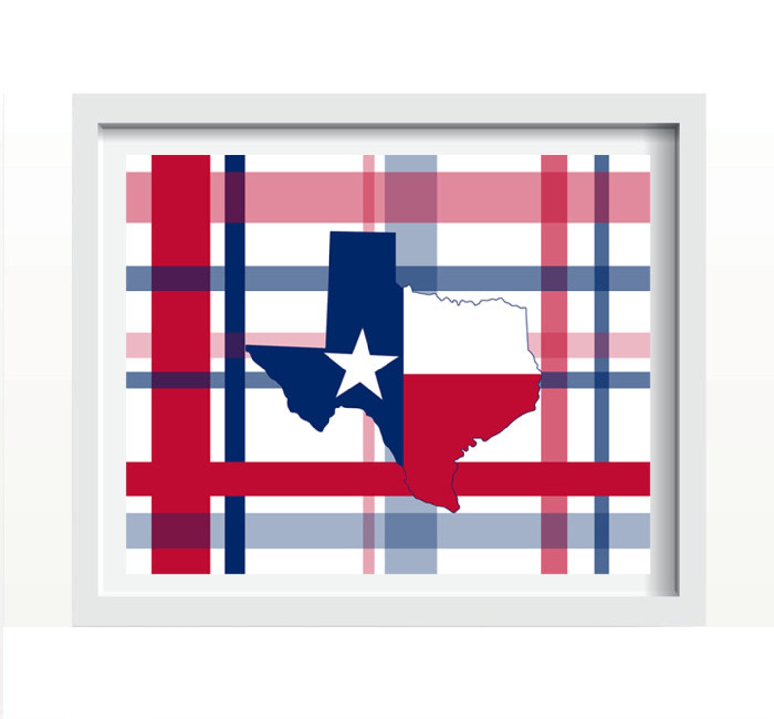 State of Texas With Blue and Red Pattern Photo Art Print Wall - Etsy