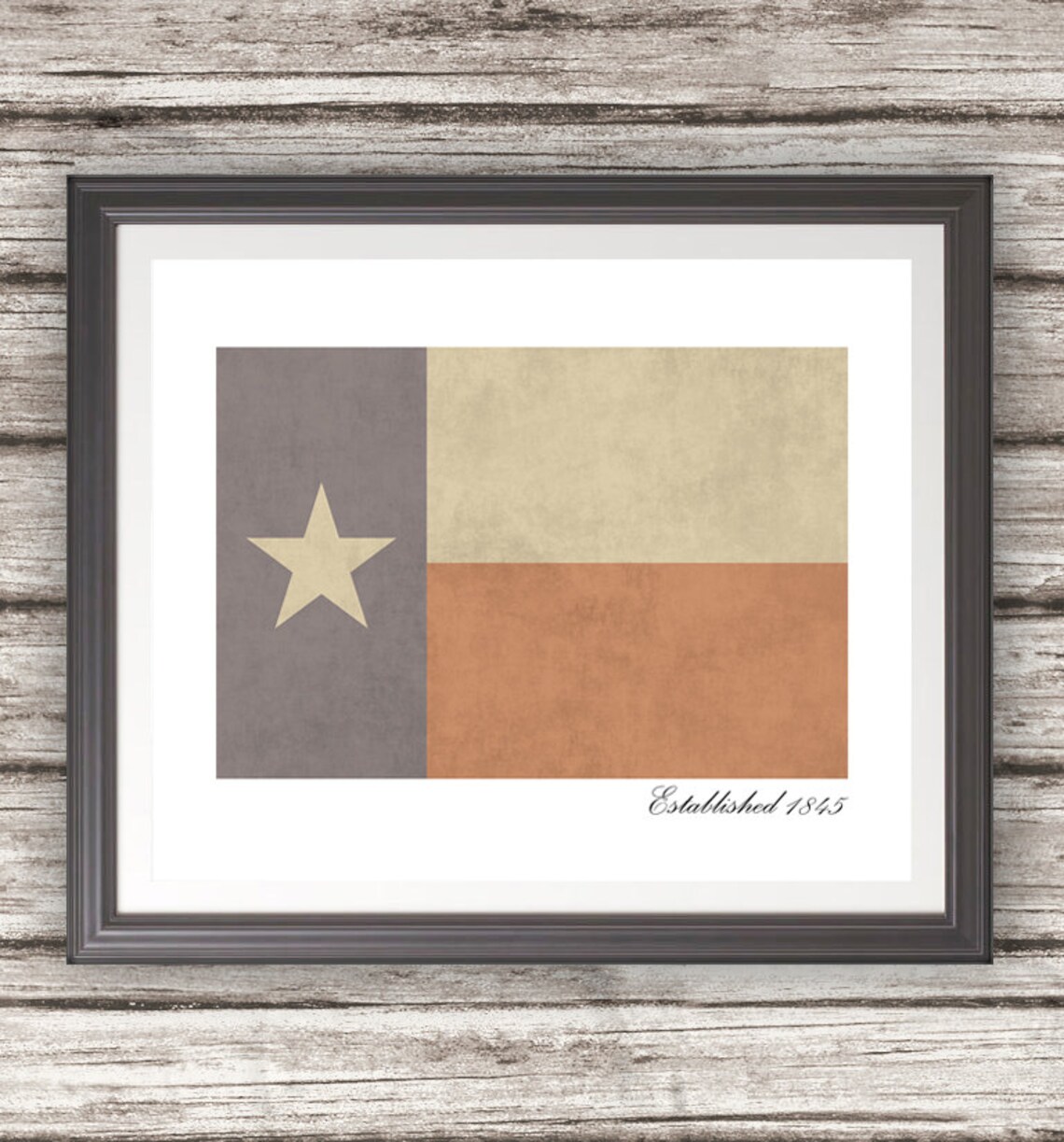 Old Texas Flag With Established 1845 Art Print Wall Art Decor Photo ...