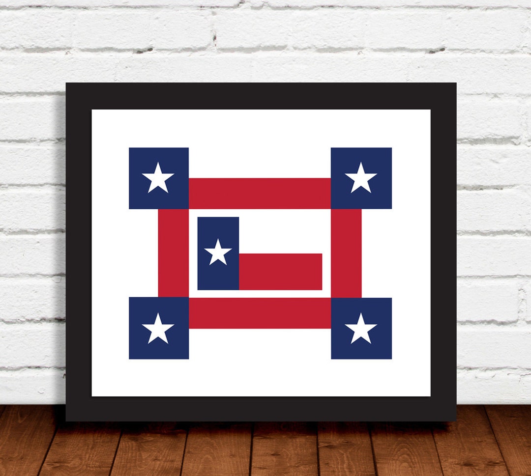 Five Texas Flags Red Blue Art Print Wall Art Decor Photo Print - Etsy