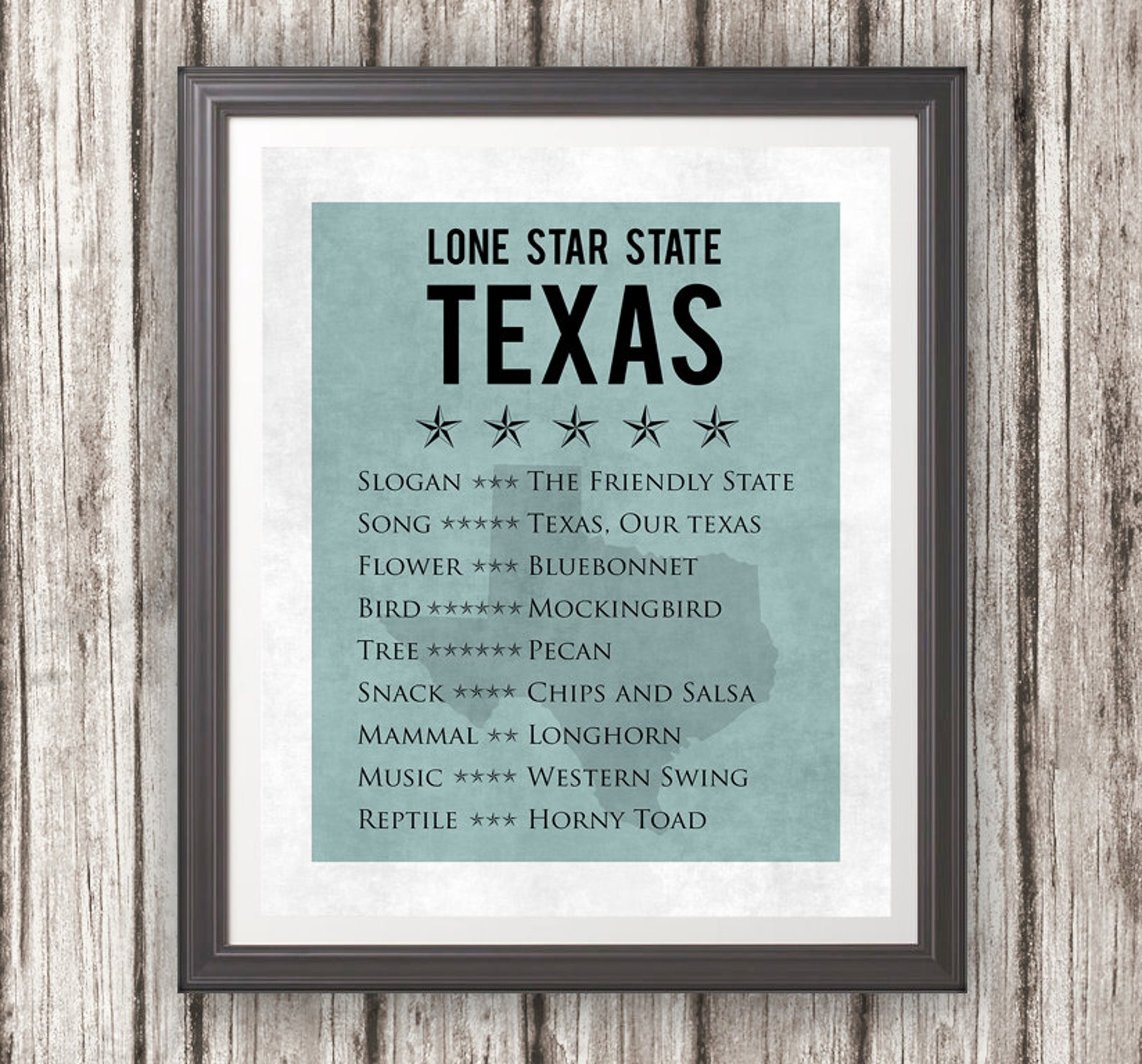 Texas Symbols Various Colors Print Wall Art Decor Photo Print - Etsy