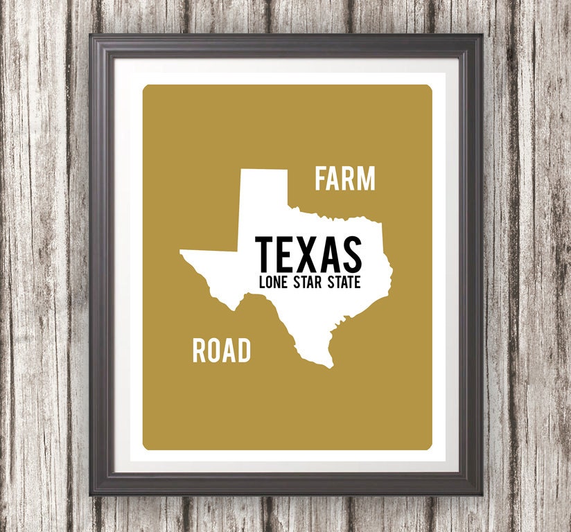 Texas Farm to Market Road Sign Colors Print Wall Art Decor Photo Print ...