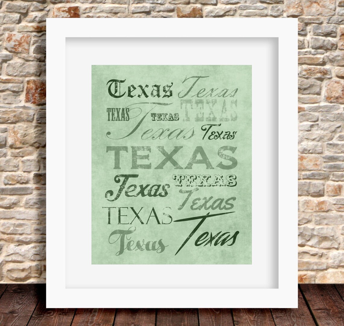 Texas in Various Fonts and Colors Wall Art Decor Print - Etsy