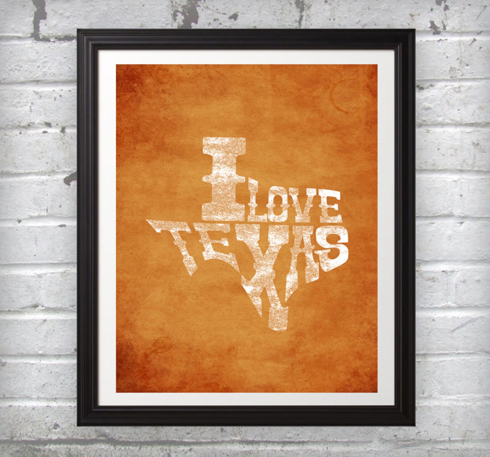 Customized I Love Texas Words Form State Orange White Red Blue - Etsy