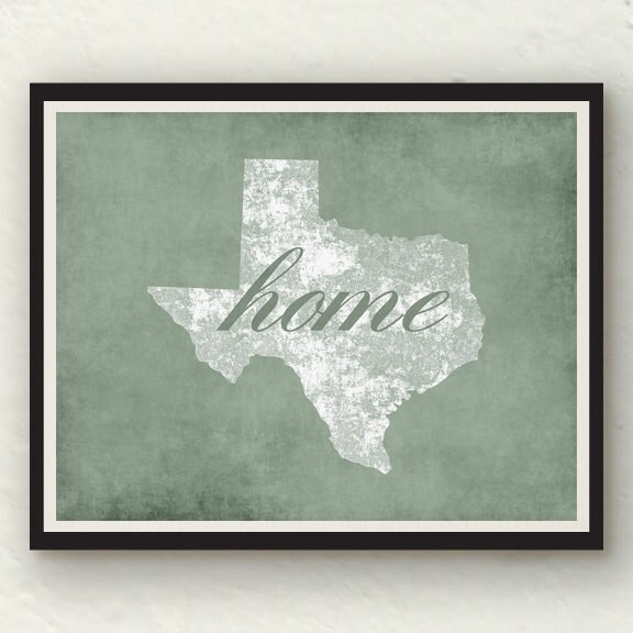 Home Texas Brown Green Blue Gray Colors Print Wall Art Decor Photo ...