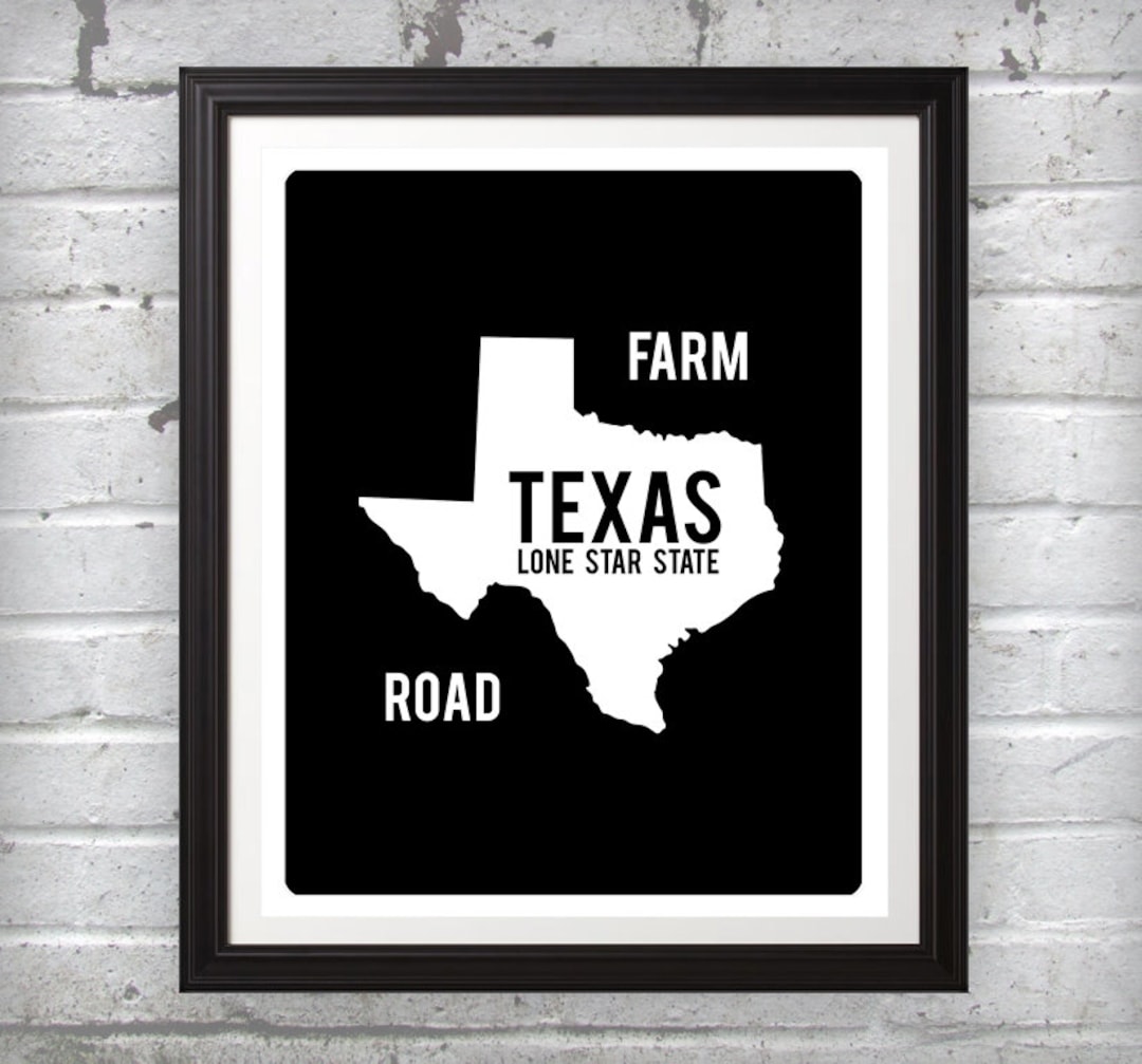 Texas Farm to Market Road Sign Colors Print Wall Art Decor Photo Print ...