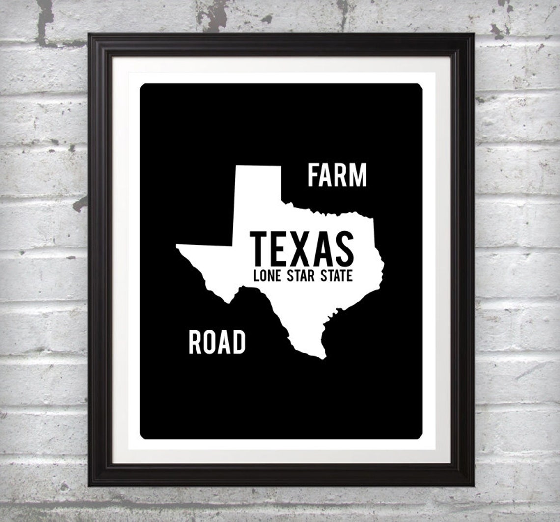 Texas Farm to Market Road Sign Colors Print Wall Art Decor Photo Print ...