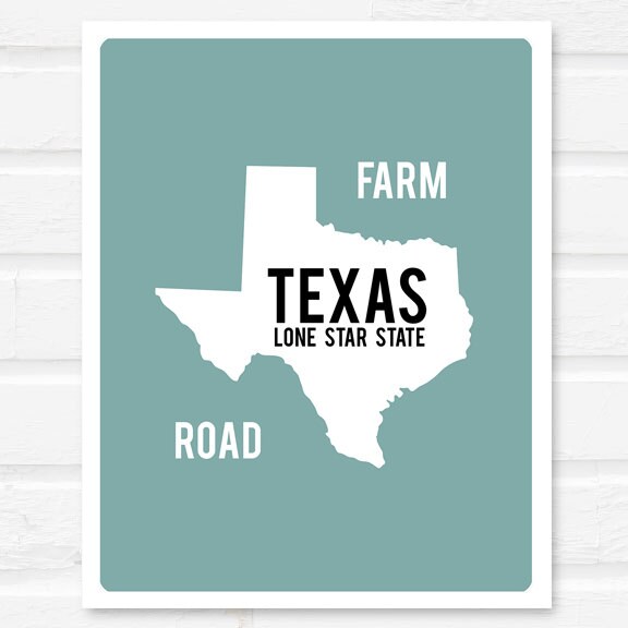 Texas Farm to Market Road Sign Colors Print Wall Art Decor Photo Print ...