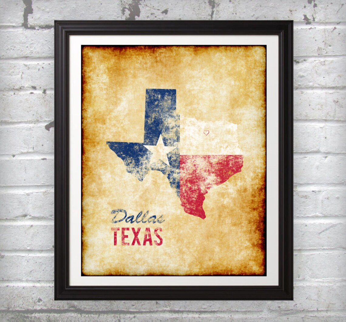 State of Texas Print With Customization for Any City in Texas - Etsy