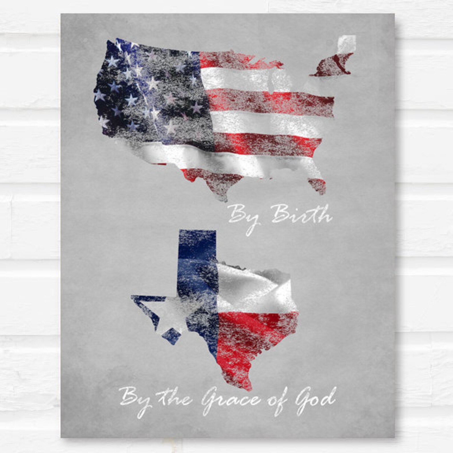Texan by Grace of God Various Colors Art Print Wall Art Decor Photo ...