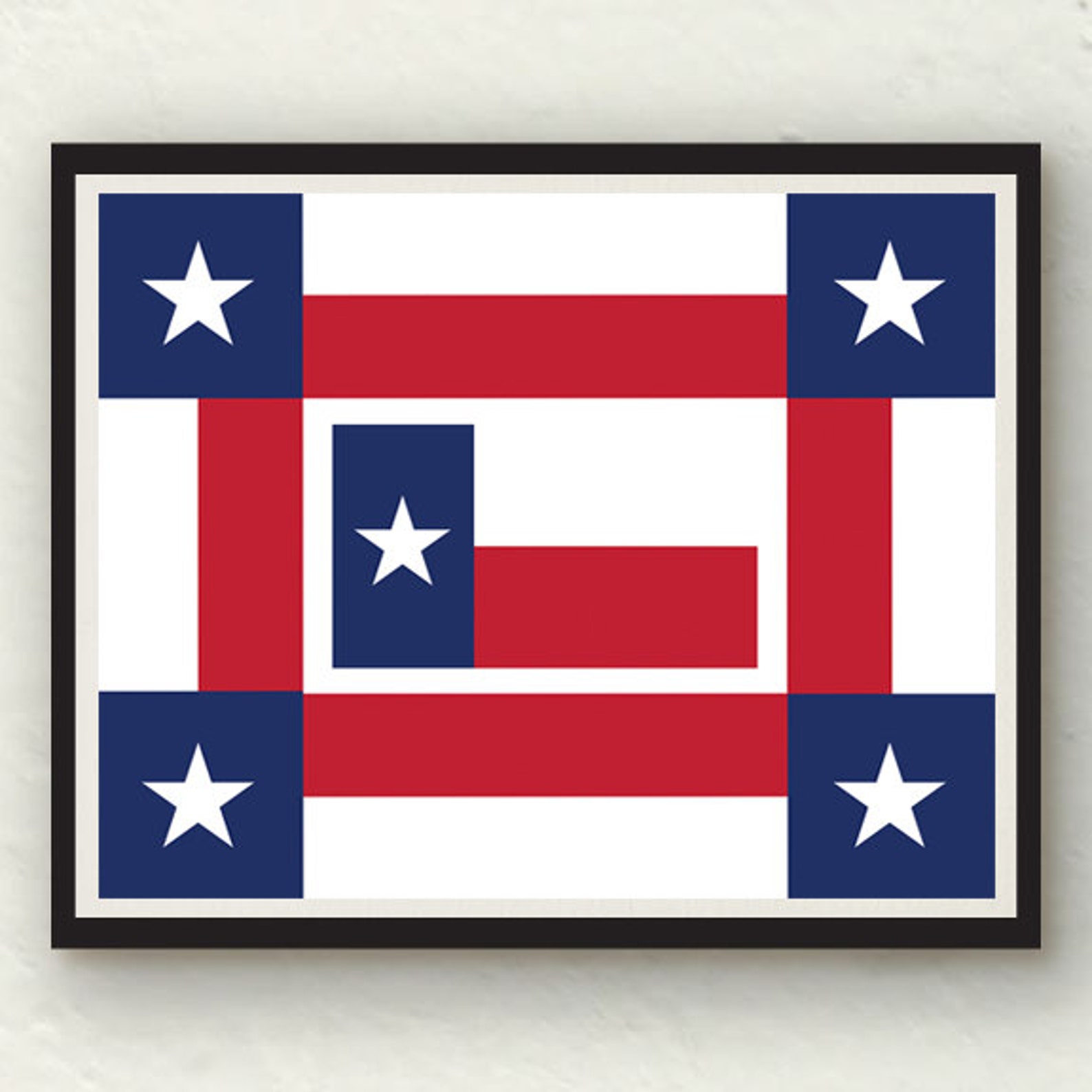 Five Texas Flags Red Blue Art Print Wall Art Decor Photo Print - Etsy