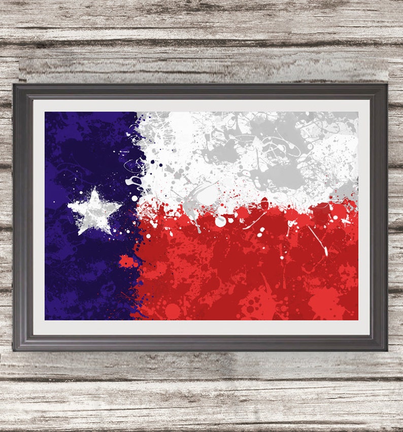 Texas Flag Splatter Wall Art Home Decor Print - Etsy
