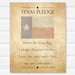 Texas Pledge Red White Blue Beige Rustic Wall Art Decor Photo Print - Etsy