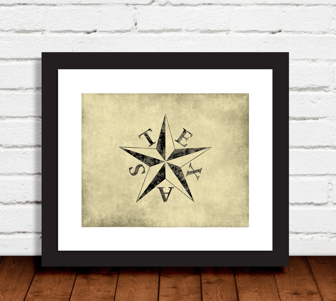 Texas Star Rustic Background Art Print Wall Art Home Decor Photo Print ...