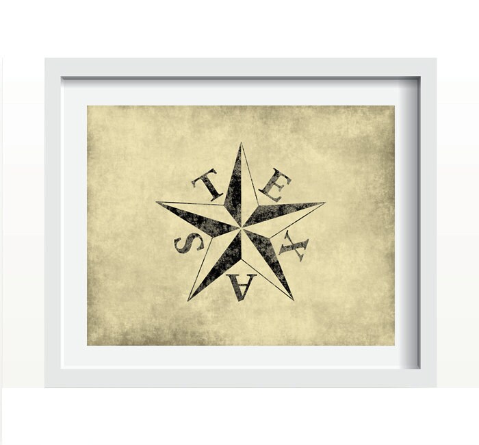 Texas Star Rustic Background Art Print Wall Art Home Decor - Etsy