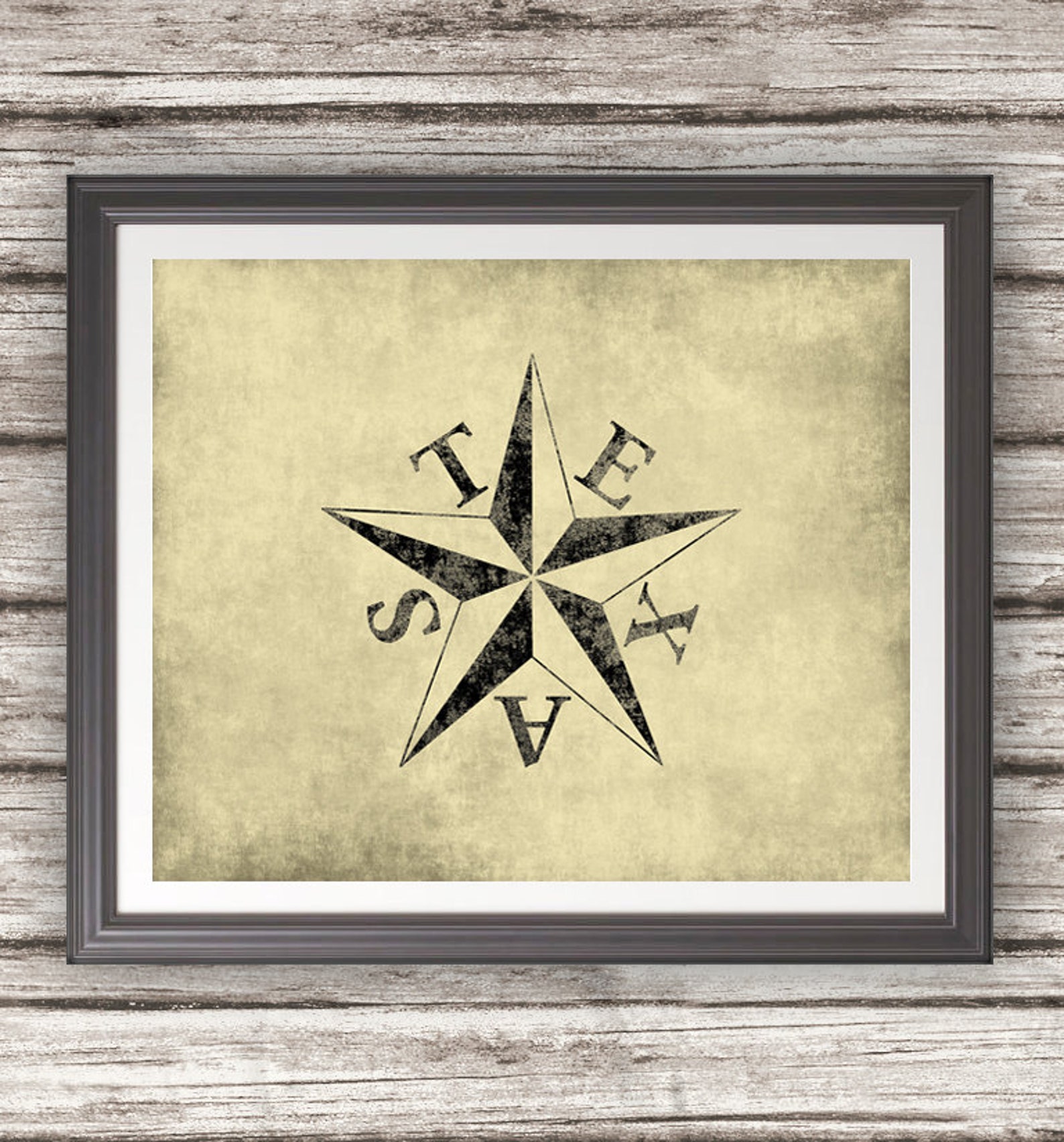 Texas Star Rustic Background Art Print Wall Art Home Decor - Etsy