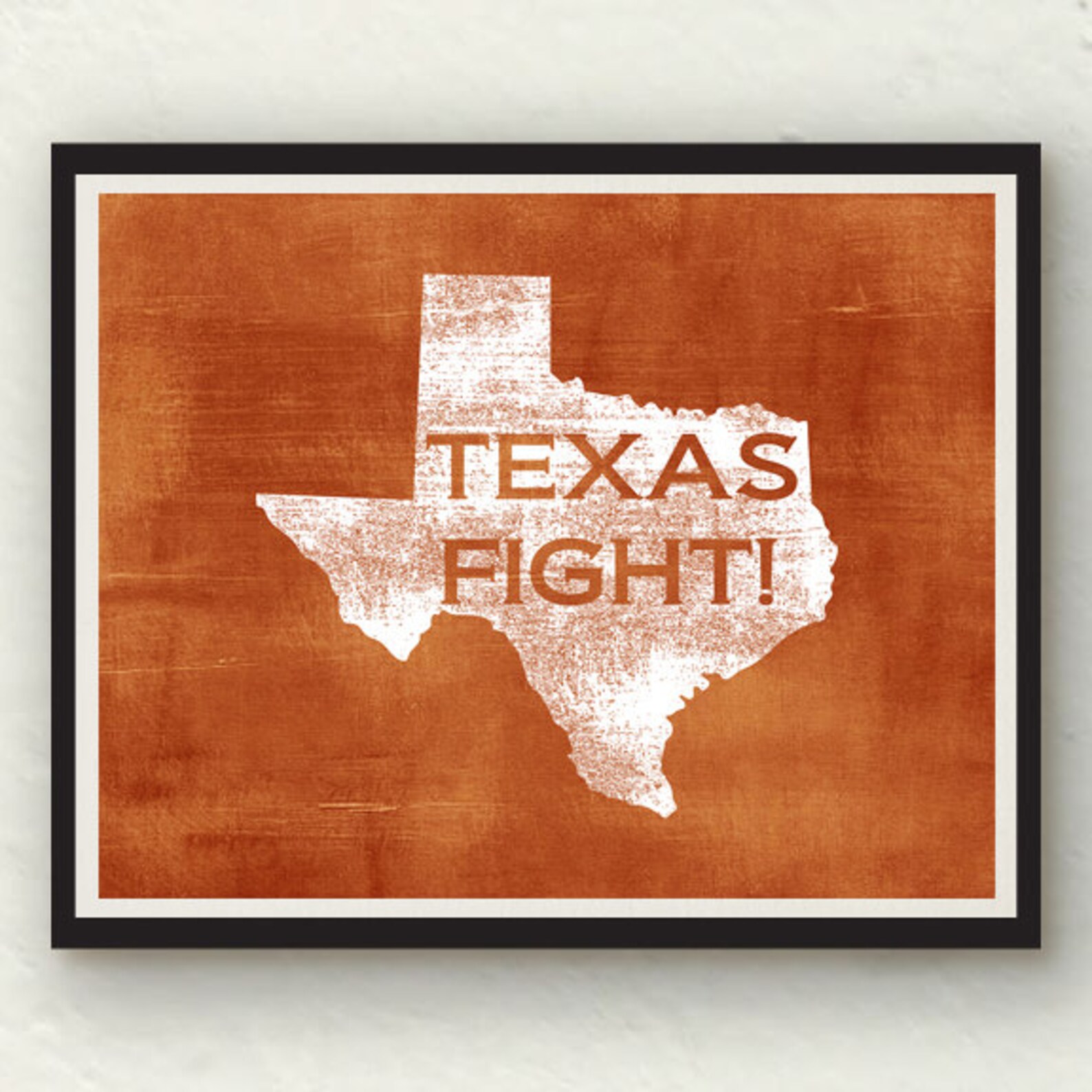 Texas Fight University of Texas on Rustic Burnt Orange Background - Etsy