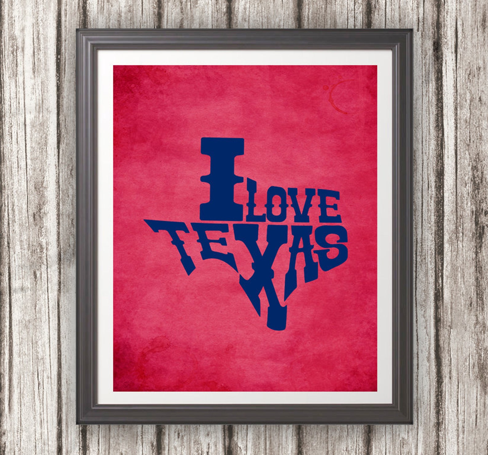 Customized I Love Texas Words Form State Orange White Red Blue - Etsy
