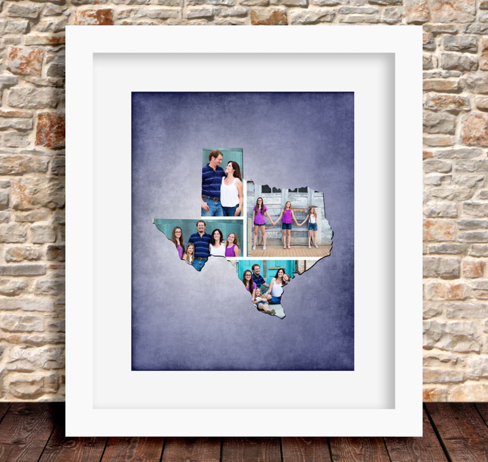State of Texas Print With Texas That Includes Four Customized Pics of ...