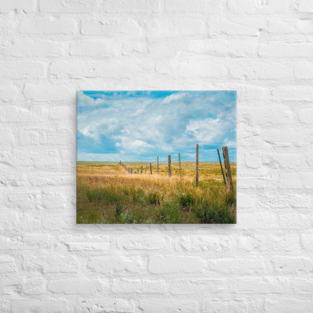 Montana Wall Art, Fence Line on the Prairie-landscape Wall Art Photo ...